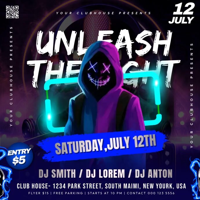 UNLEASH NIGHT Template | PosterMyWall