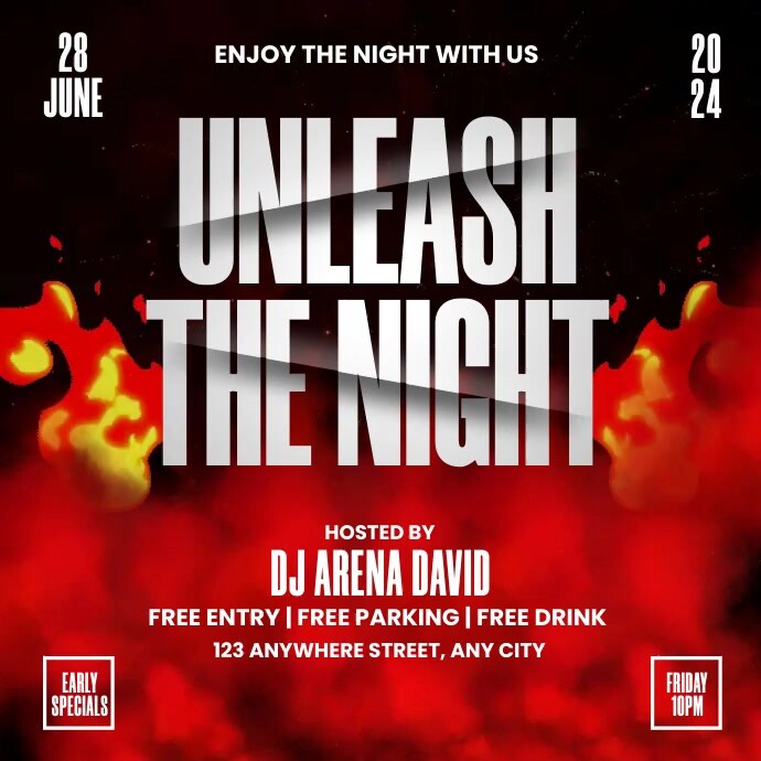 Unleash The Night Party Template | PosterMyWall