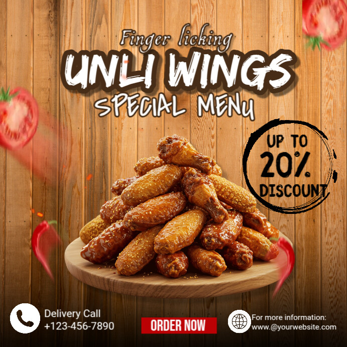 Unli Wings Special Menu Template | PosterMyWall