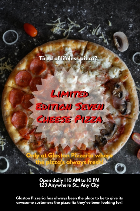 Unlimited cheese pizza template | PosterMyWall
