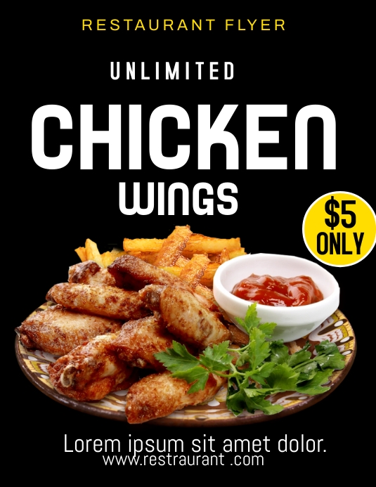 Copy of unlimited chicken wings flyer | PosterMyWall