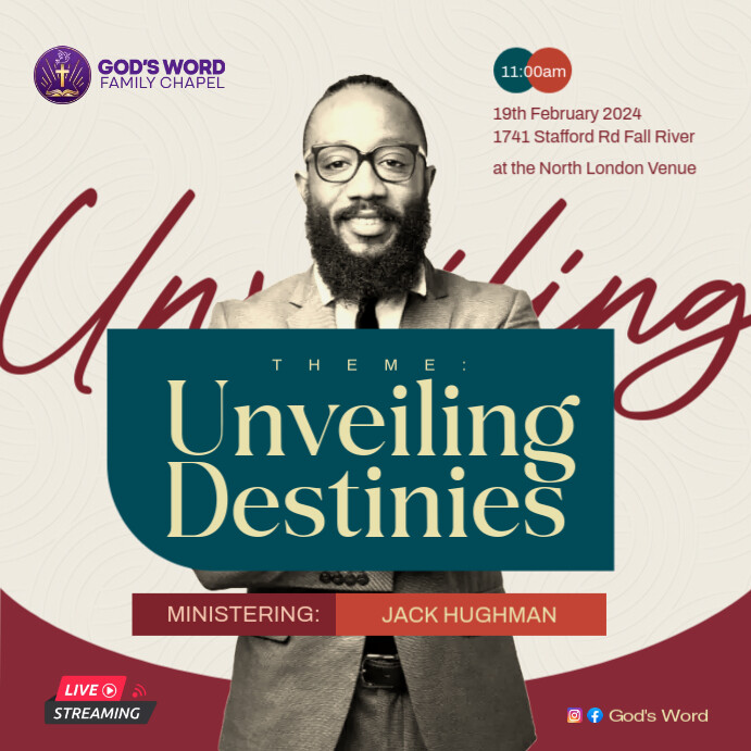 Unveiling Destinies church flyer Template | PosterMyWall