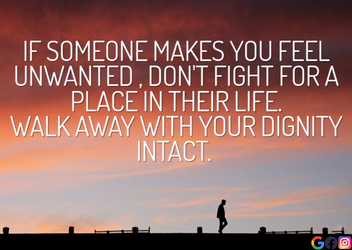 Copy of UNWANTED AND DIGNITY QUOTE TEMPLATE | PosterMyWall