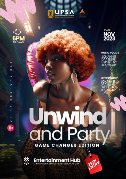 Copy of Unwind Party Design Template | PosterMyWall