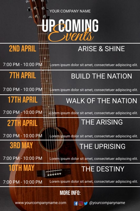 Plantilla de Up coming events poster | PosterMyWall