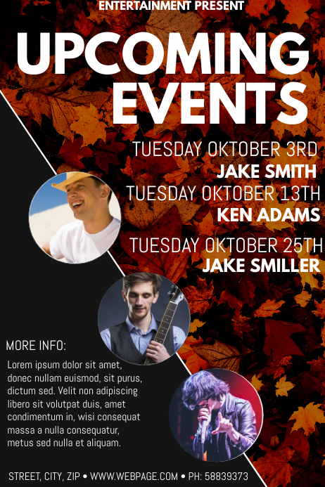 Copy of Upcoming autumn events flyer template | PosterMyWall
