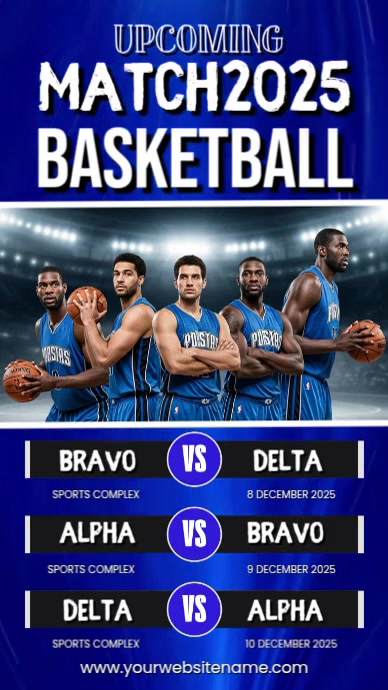 Upcoming Basketball Match 2025 Template | PosterMyWall