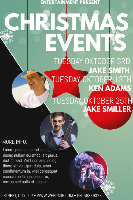 Upcoming christmas events flyer template | PosterMyWall