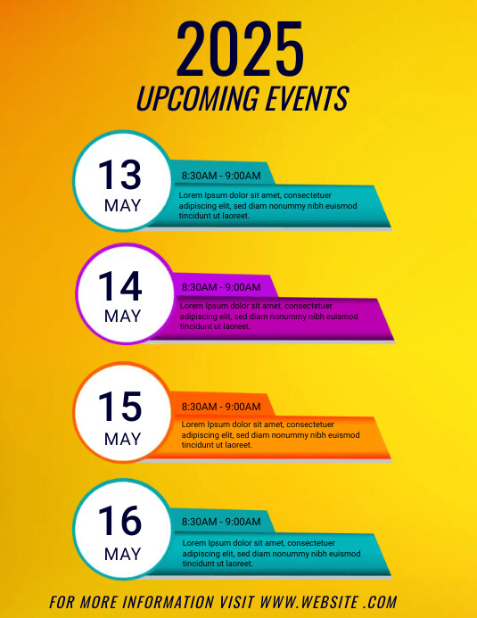 UPCOMING DATES EVENTS FLYER Template | PosterMyWall