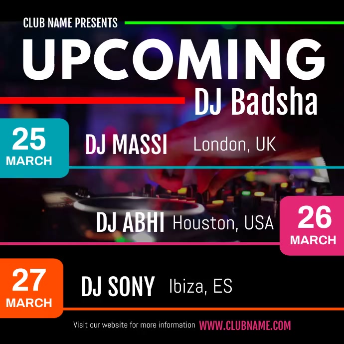 Copy of Upcoming DJ Events | PosterMyWall