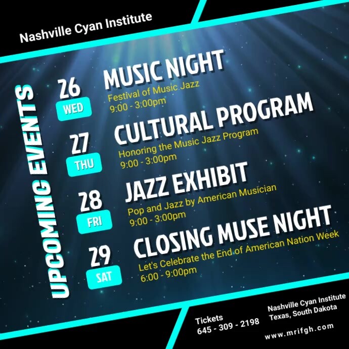 Upcoming Event Music Instagram Post Template | PosterMyWall