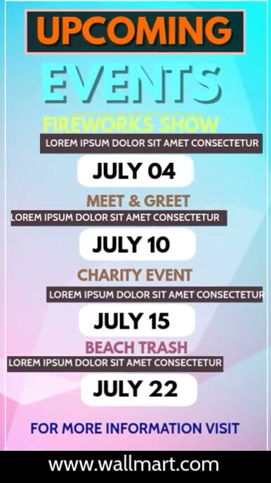 Upcoming Events (13) Template | PosterMyWall
