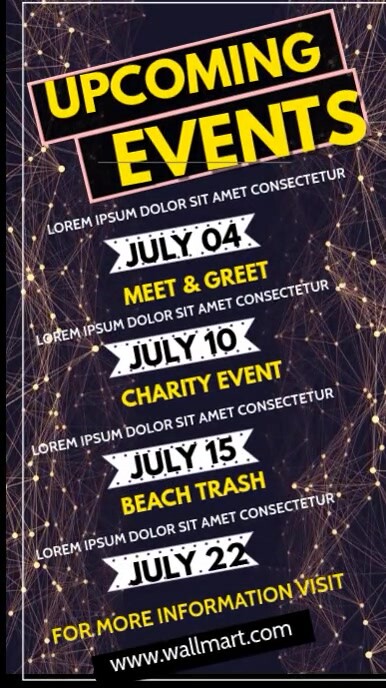 Upcoming Events (14) Template | PosterMyWall