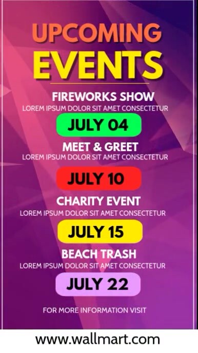 Upcoming Events (9) Template | PosterMyWall