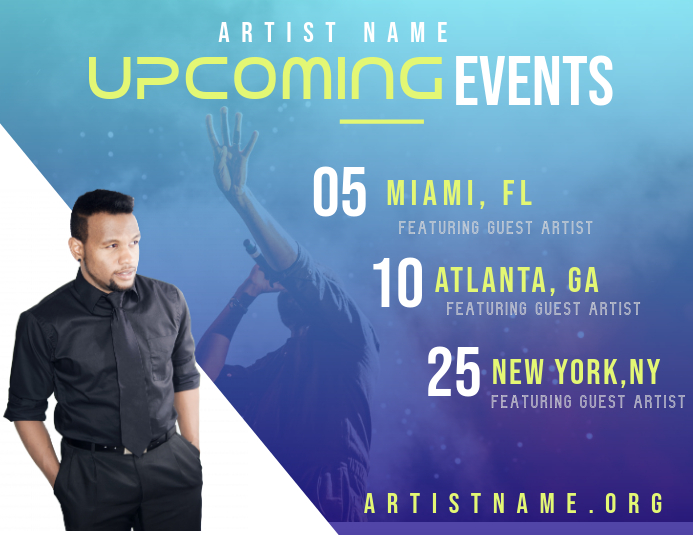 Upcoming Events (Artist) Template | PosterMyWall