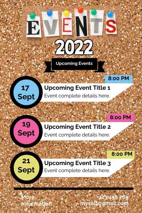 Upcoming Events 2022 Poster Template. | PosterMyWall