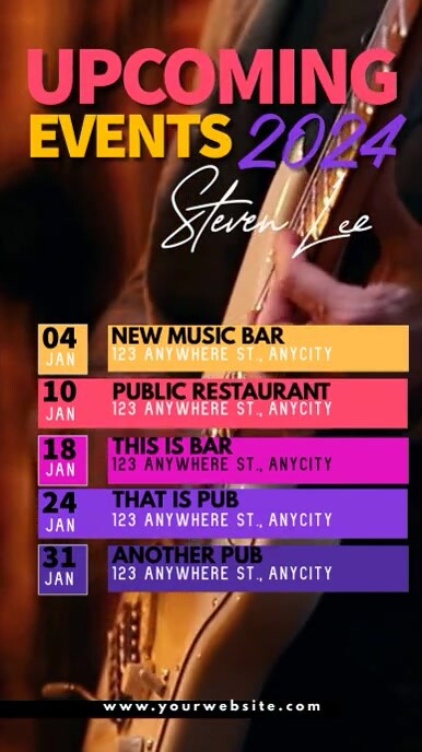 Plantilla de Upcoming Events 2024 | PosterMyWall