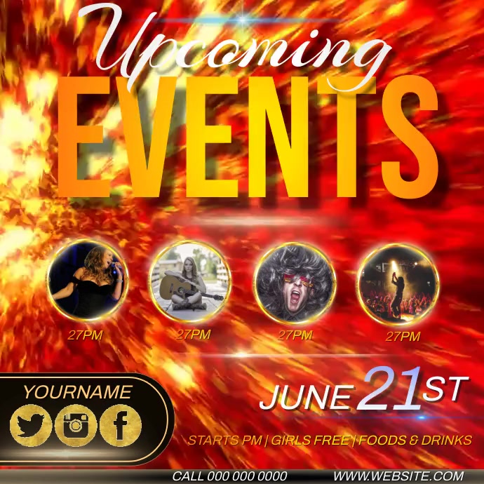 Copy of UPCOMING EVENTS AD INSTAGRAM TEMPLATE | PosterMyWall
