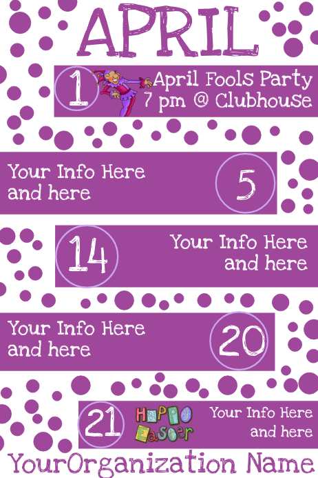 APRIL Template | PosterMyWall