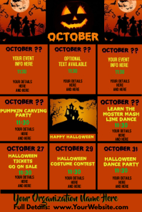 October School Schedule Calendar Template | PosterMyWall