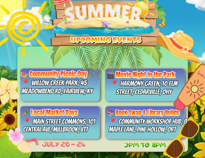 Upcoming Events Calender Template | PosterMyWall