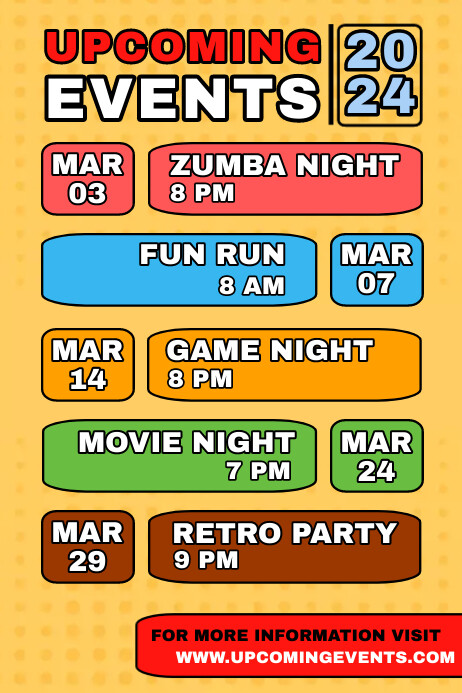 Upcoming Events Template | PosterMyWall