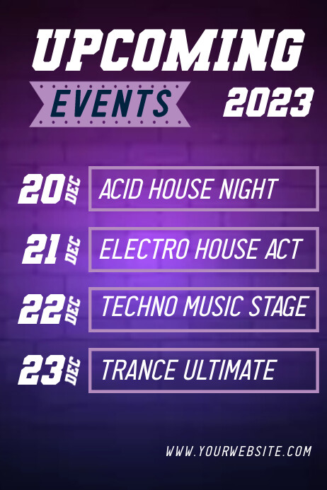 Plantilla de Upcoming Events | PosterMyWall