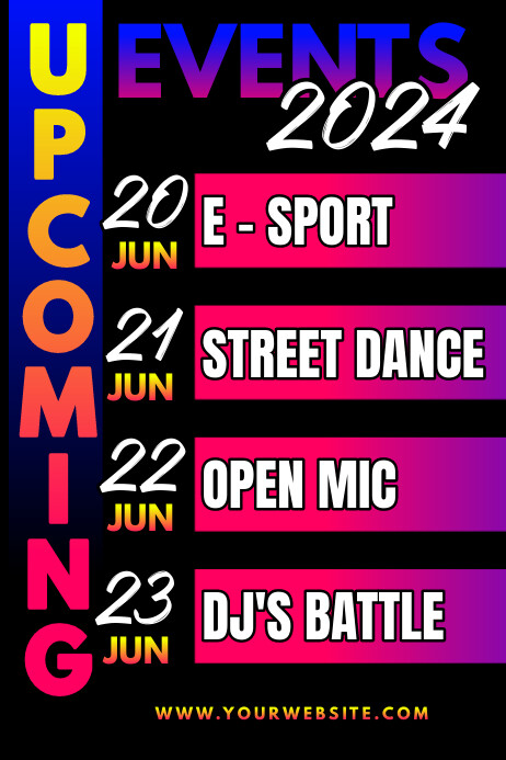 Copy of Upcoming Events | PosterMyWall