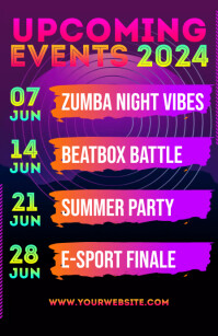 Upcoming Events Schedule Tabloid Template | PosterMyWall