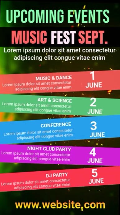 Upcoming Events Template | PosterMyWall