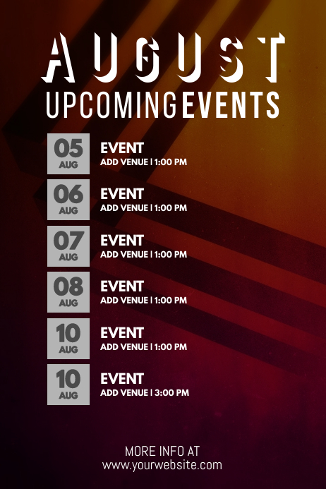 Upcoming Events Template | PosterMyWall