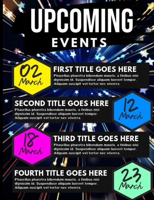 Copy of upcoming events | PosterMyWall