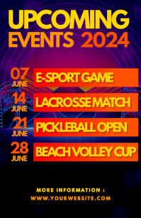 Upcoming Events Schedule Tabloid Template | PosterMyWall