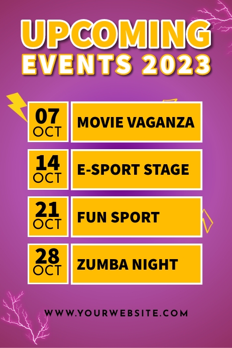 Plantilla de Upcoming Events | PosterMyWall