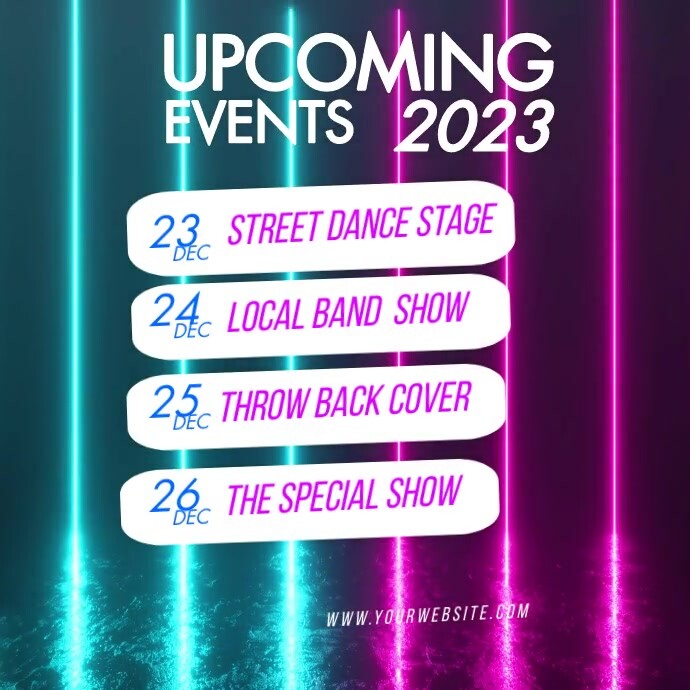 Upcoming Events Template | PosterMyWall
