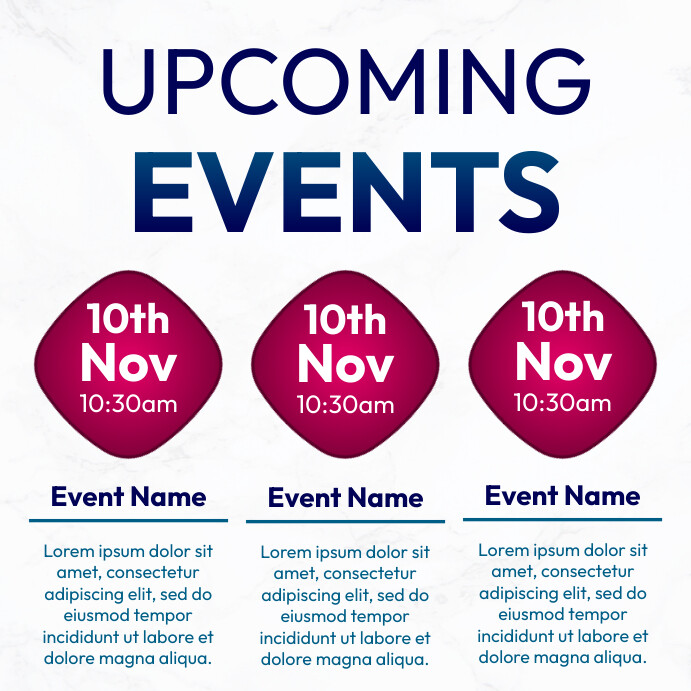 Copy of Upcoming events flyer | PosterMyWall