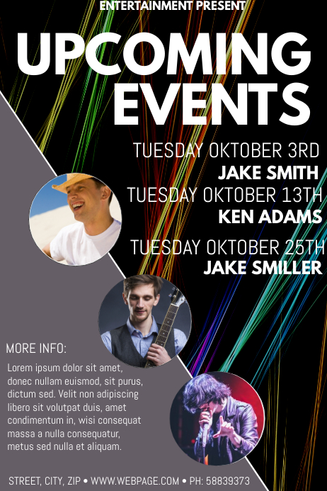 Upcoming events flyer template | PosterMyWall