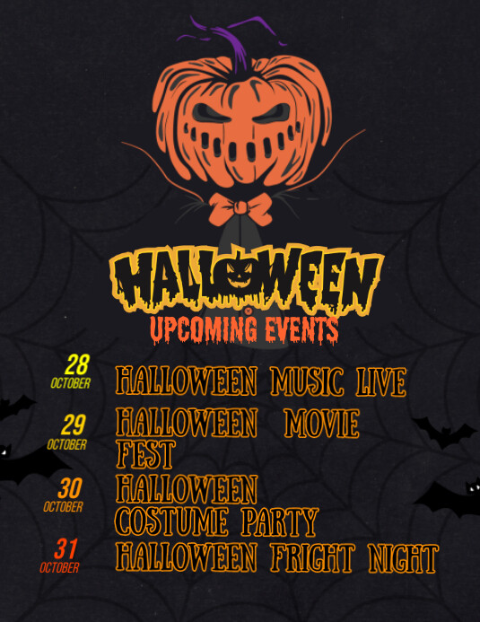 Plantilla de Upcoming Events Halloween | PosterMyWall