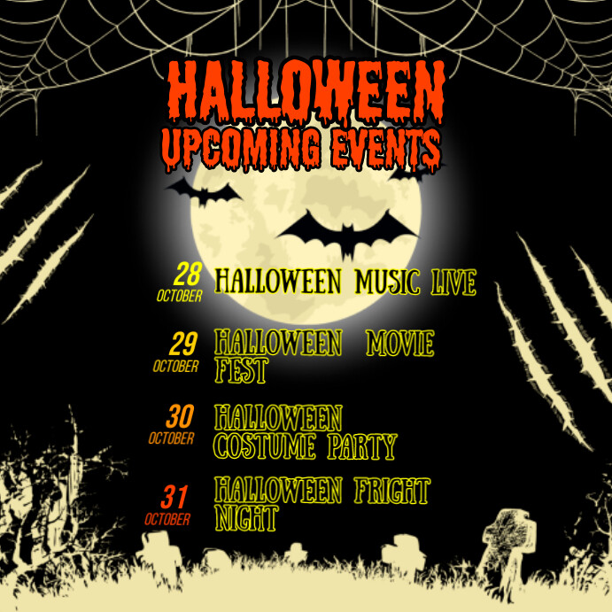 Plantilla de Upcoming Events Halloween | PosterMyWall