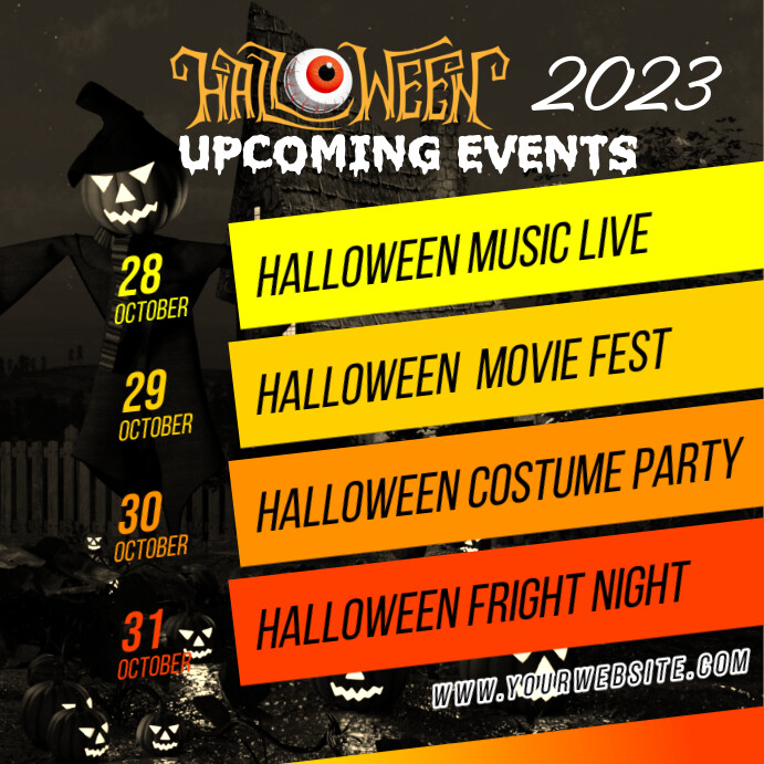 Upcoming Events Halloween Template | PosterMyWall