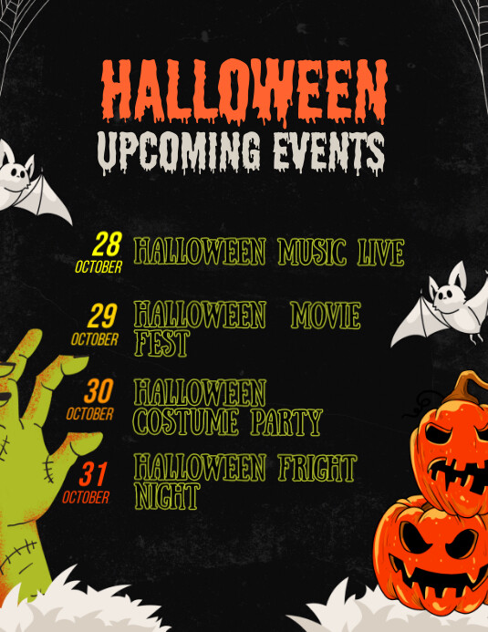 Upcoming Events Halloween Template | PosterMyWall