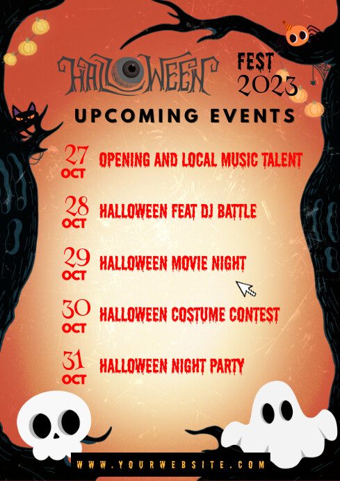 Upcoming Events Halloween Fest Template | PosterMyWall