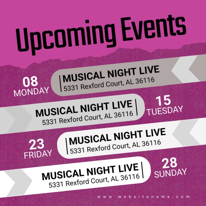 Upcoming Events Instagram Template | PosterMyWall