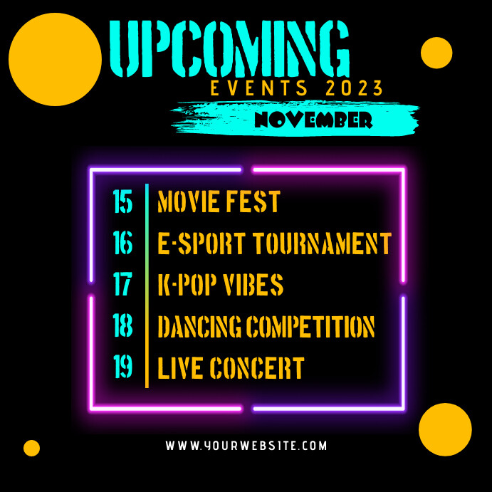 Upcoming Events Instagram Template | PosterMyWall