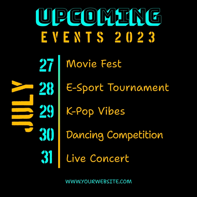 Upcoming Events Instagram Template | PosterMyWall