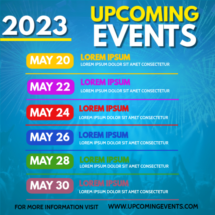 Upcoming events instagram post template. (1) | PosterMyWall