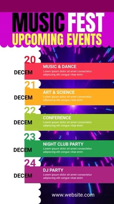 Upcoming Events Instagram Story Template | PosterMyWall