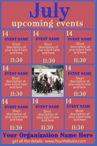 July Upcoming Events Calendar Template | PosterMyWall
