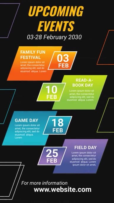 Upcoming events list Template | PosterMyWall