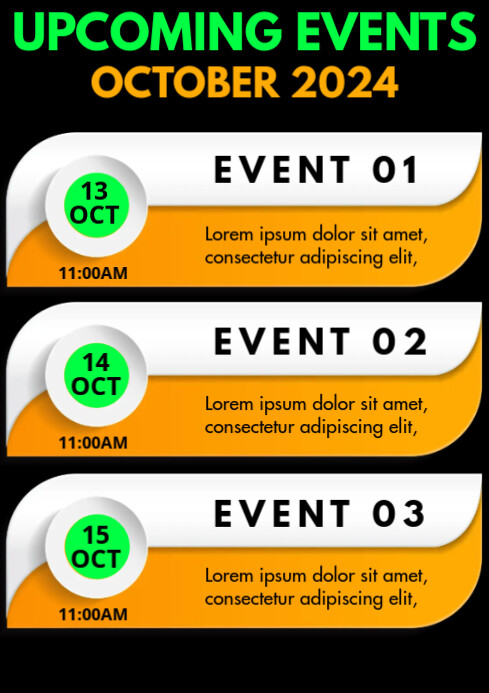 Upcoming Events List Template | PosterMyWall
